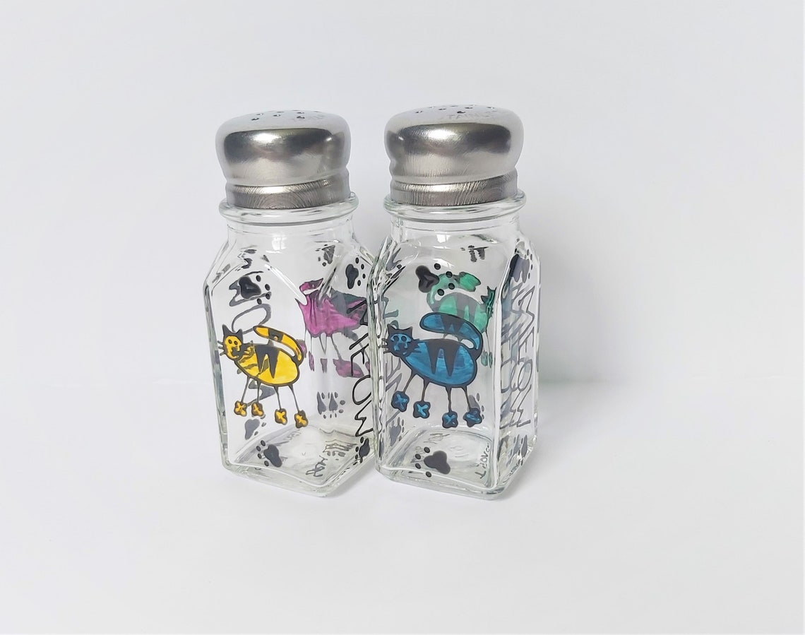 Cats Kitty Meow Paws Pets Feline Salt and Pepper Handpainted - Etsy