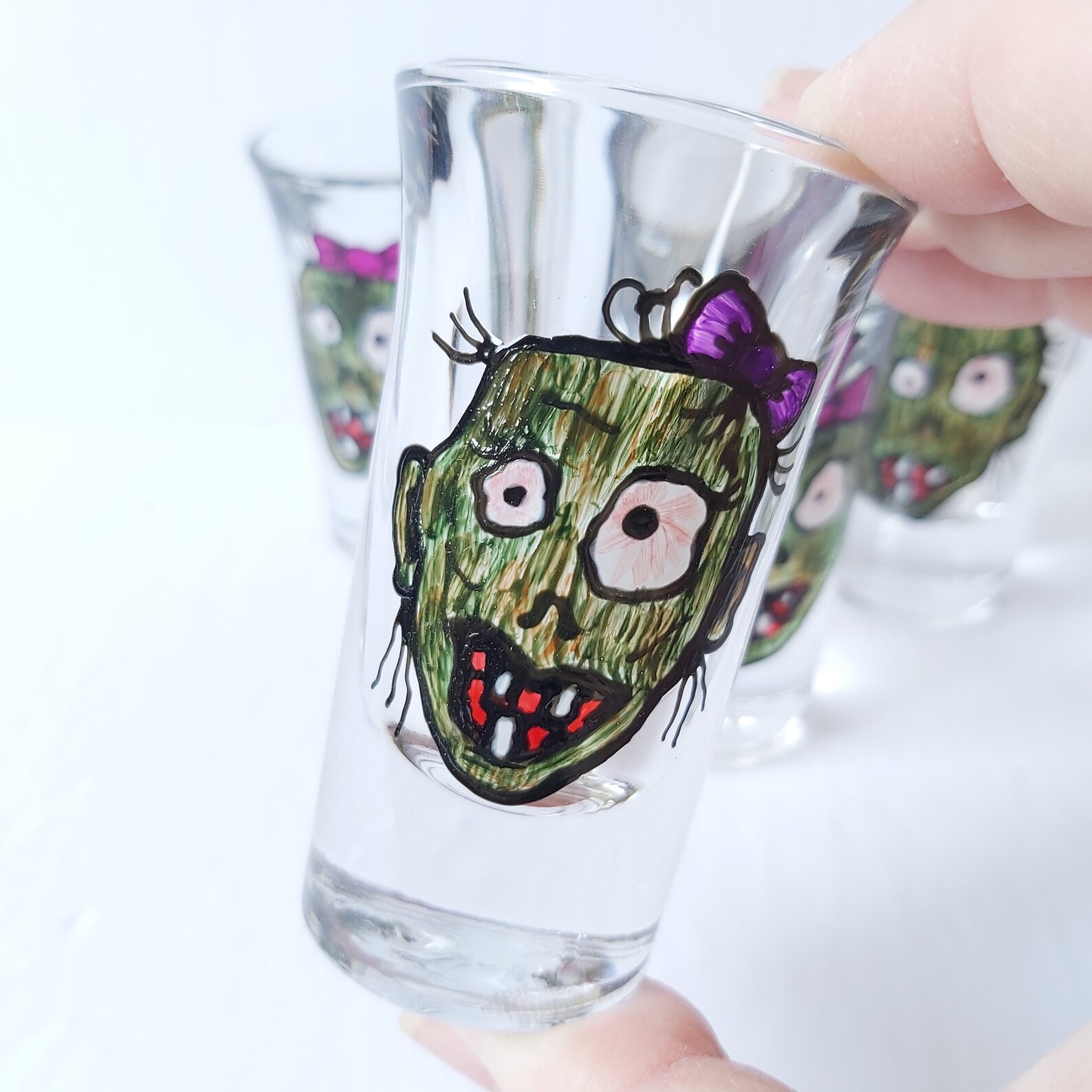 Girl Zombie Walking Dead Apocalypse Shot Glasses Hand Painted - Etsy