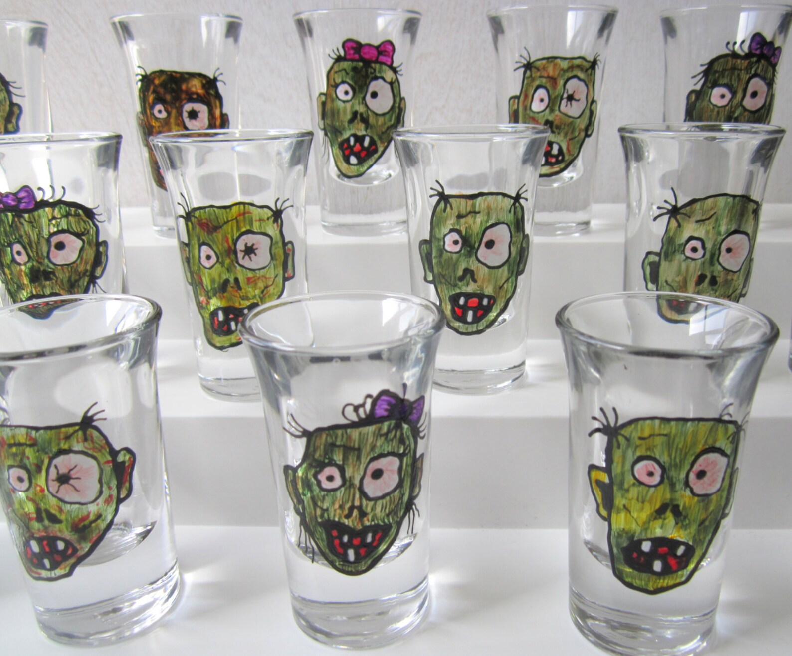 Girl Zombie Walking Dead Apocalypse Shot Glasses Hand Painted - Etsy