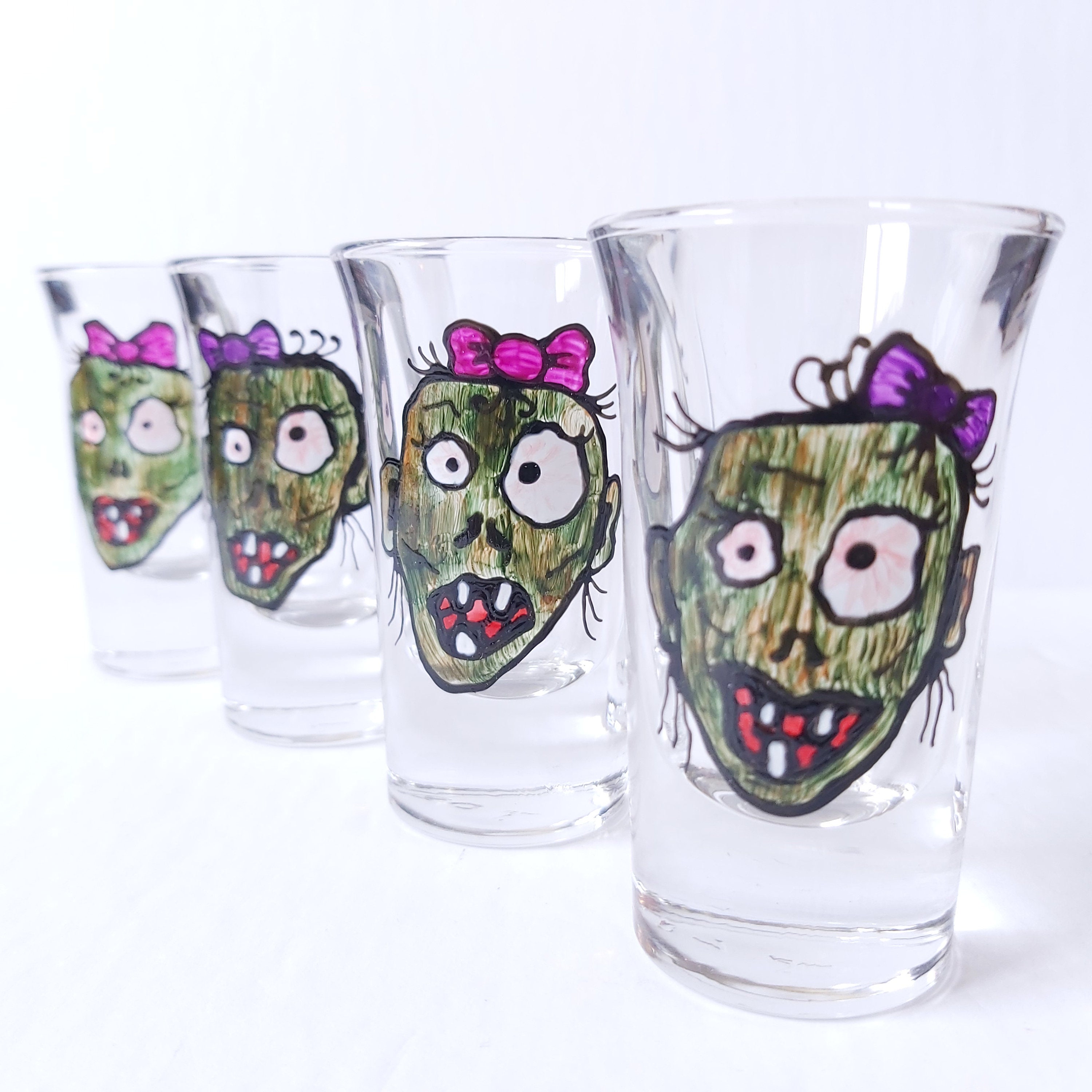 Girl Zombie Walking Dead Apocalypse Shot Glasses Hand Painted - Etsy