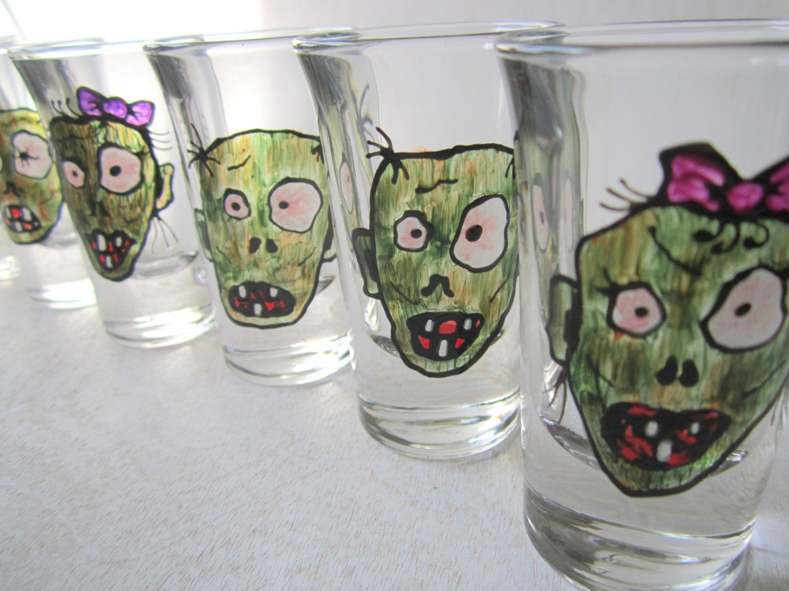 Girl Zombie Walking Dead Apocalypse Shot Glasses Hand Painted - Etsy