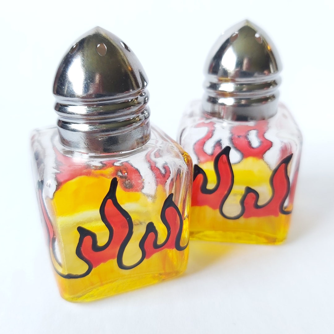 Salt & Pepper Flames Hot Fire Handpainted Mini Shakers - Etsy