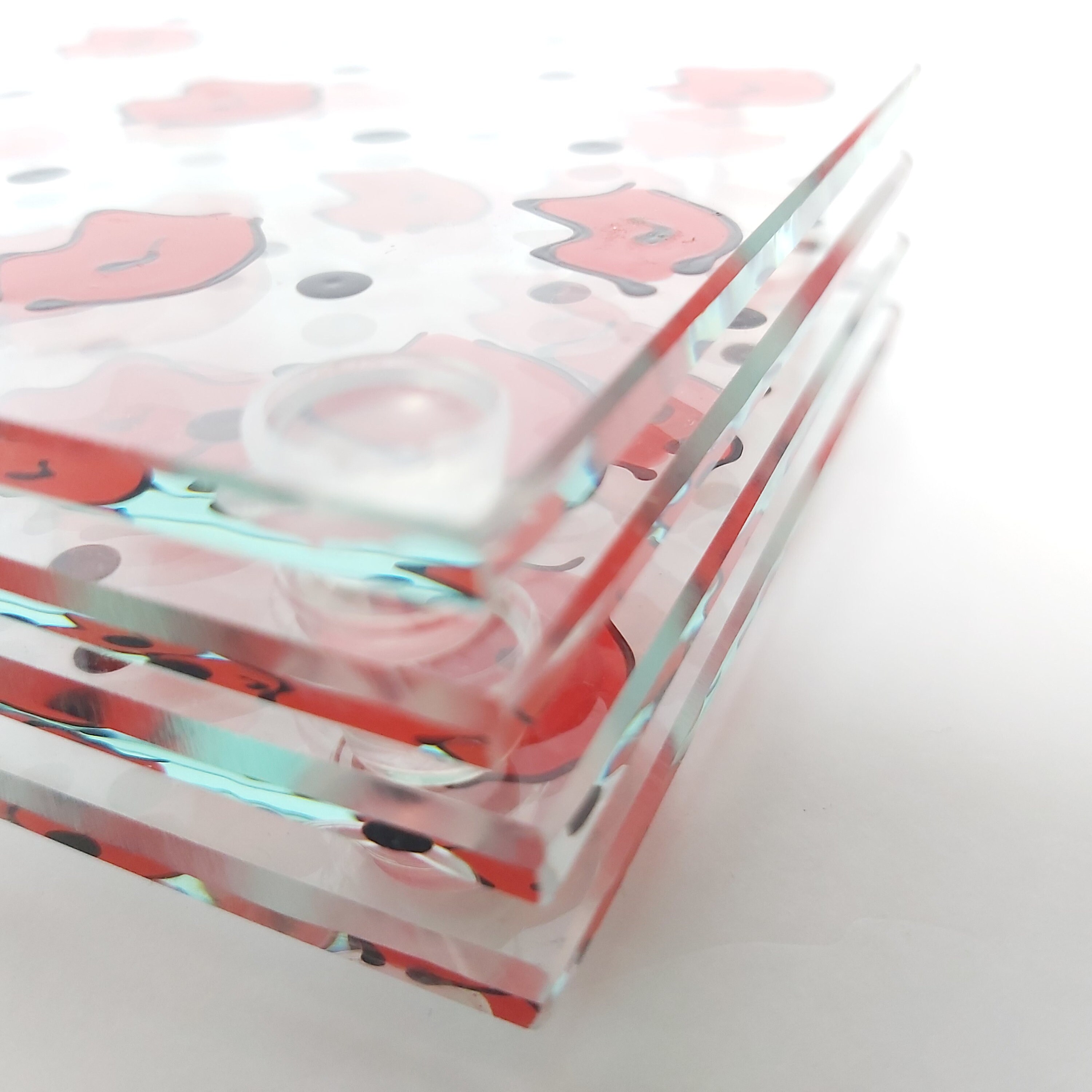 Smoochies Lips Kisses Handpainted Glass Coasters - Etsy