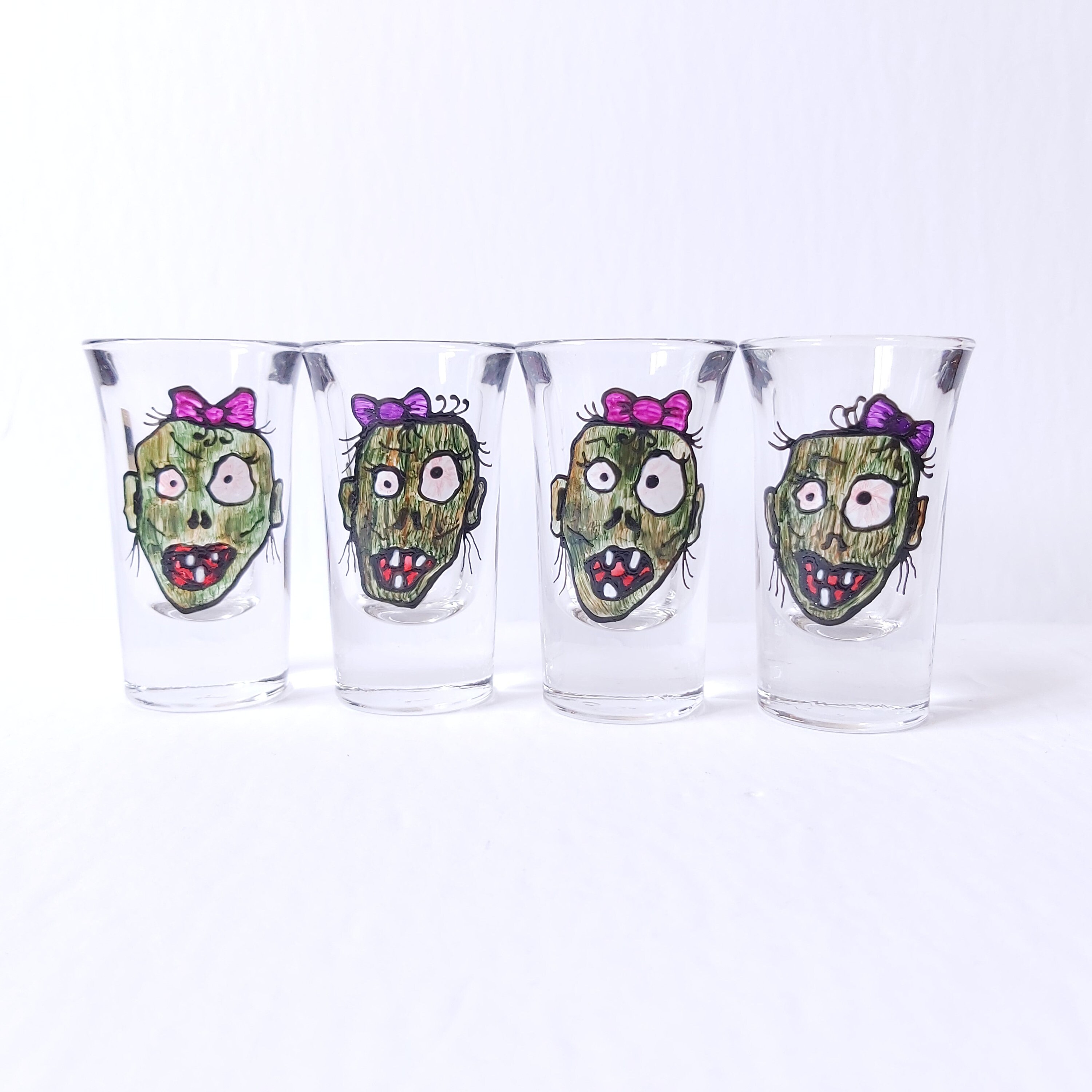 Girl Zombie Walking Dead Apocalypse Shot Glasses Hand Painted - Etsy