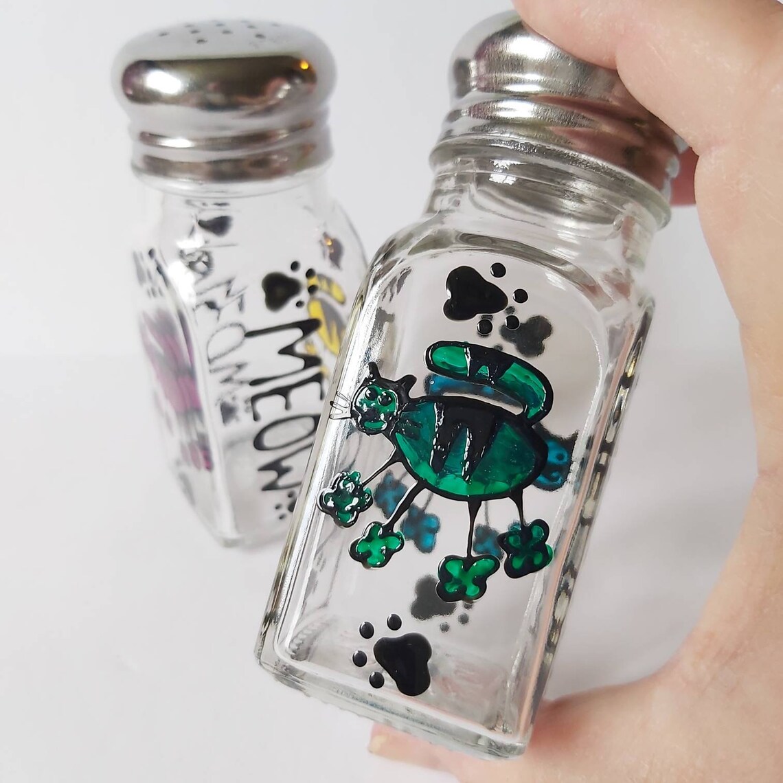 Cats Kitty Meow Paws Pets Feline Salt and Pepper Handpainted - Etsy