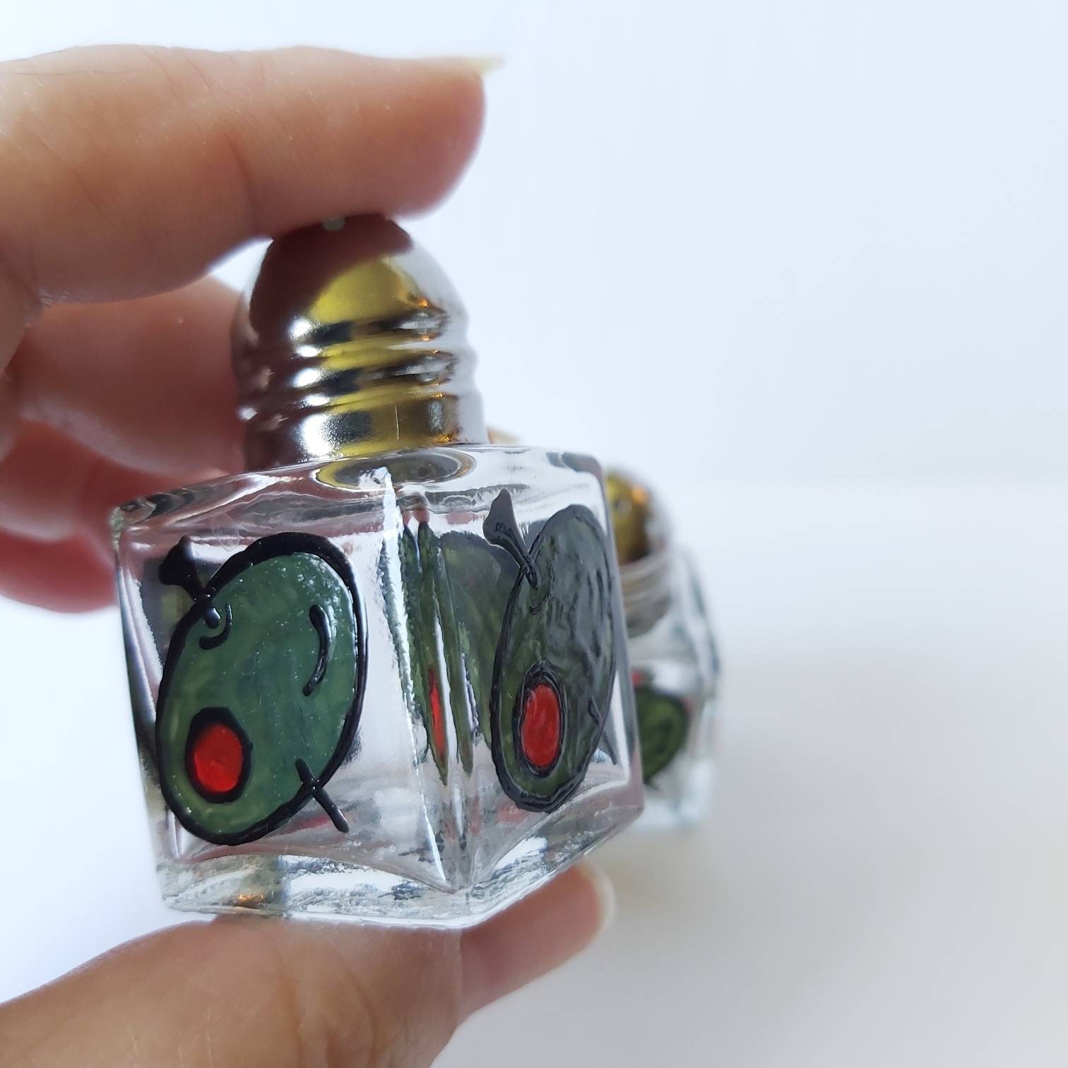 Olive Salt and Pepper Mini Green Pimento Hand Sainted Shakers - Etsy