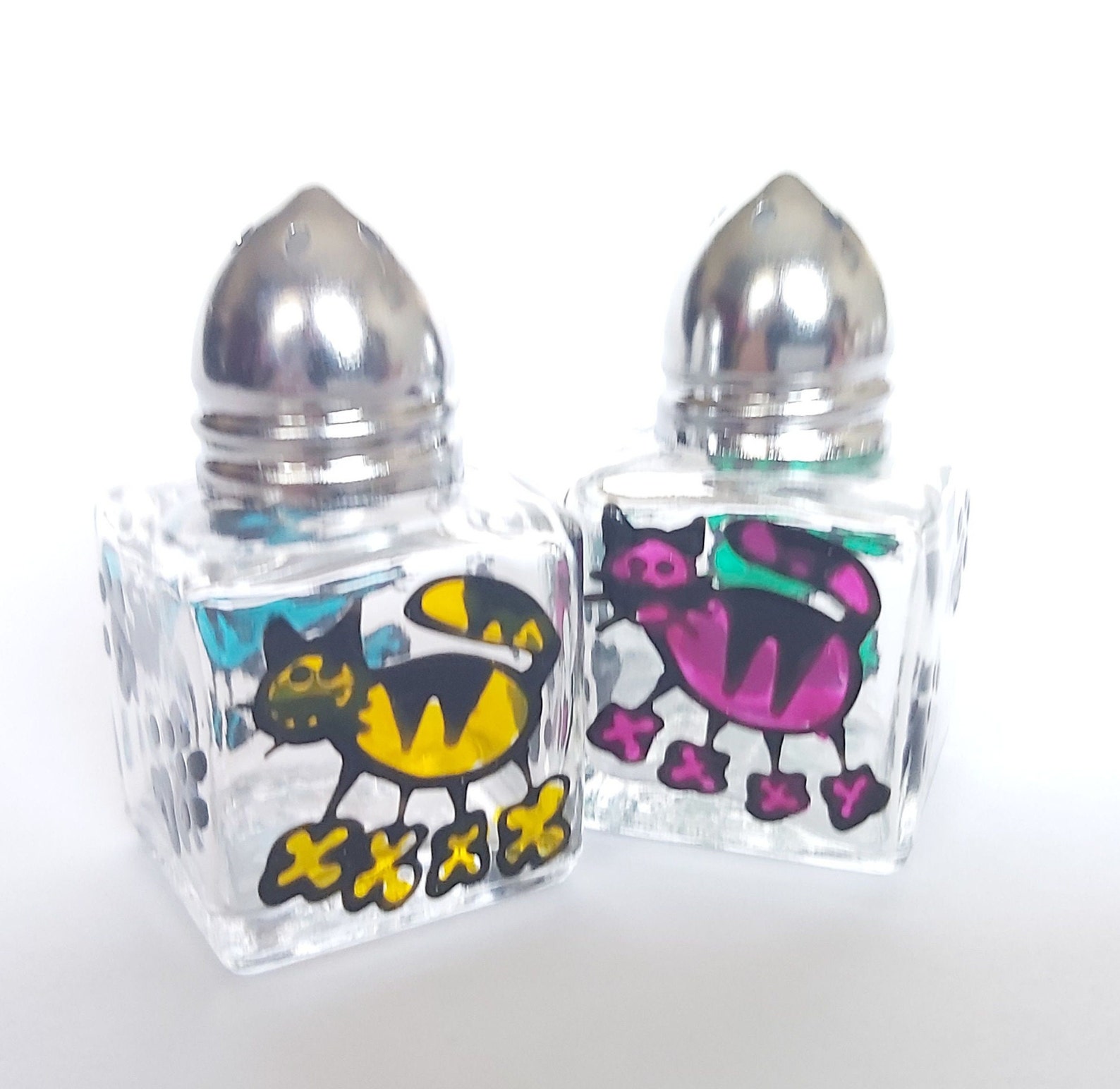 Cats Meow Pets Paws Salt and Pepper Hand Painted Mini Shakers - Etsy