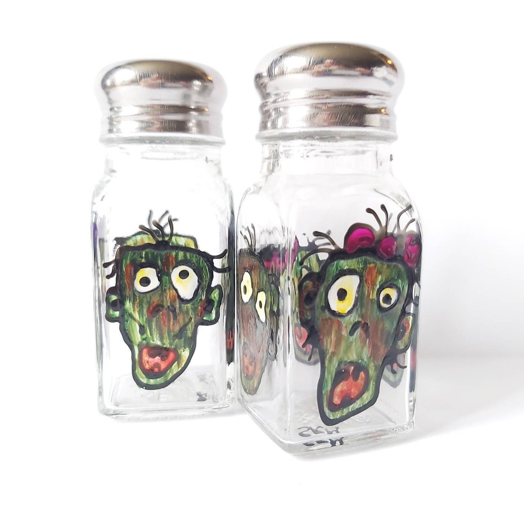 Zombie Living Dead Horror Salt and Pepper Handpainted Shakers - Etsy