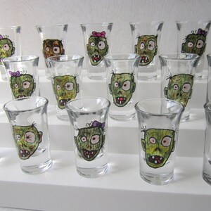 Girl Zombie Walking Dead Apocalypse Shot Glasses Hand Painted - Etsy
