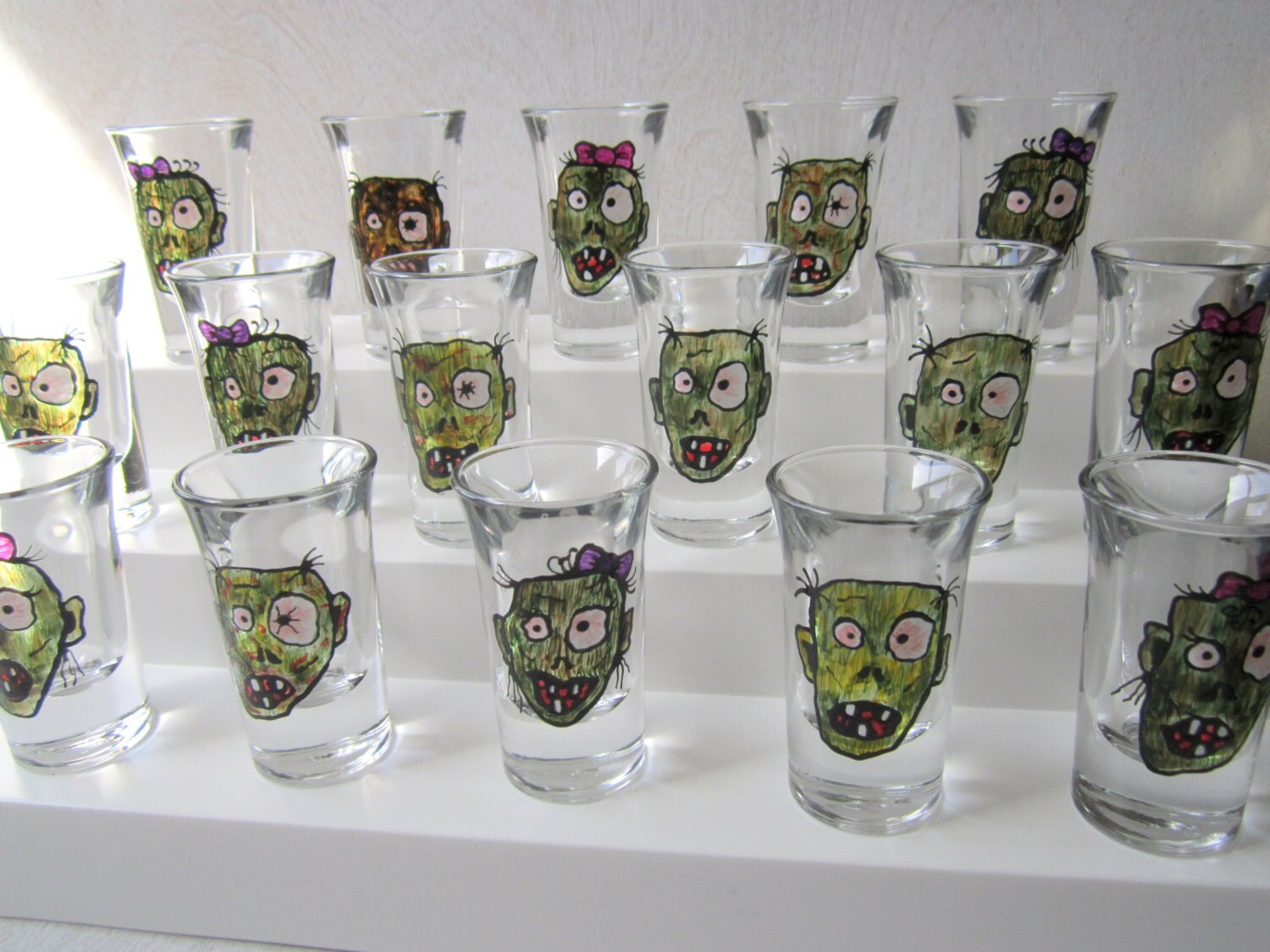 Girl Zombie Walking Dead Apocalypse Shot Glasses Hand Painted - Etsy