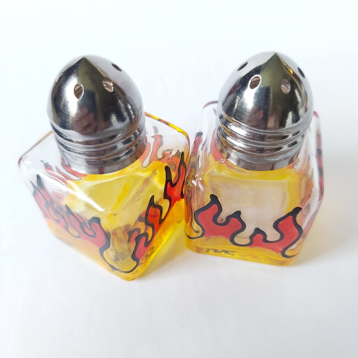 Salt & Pepper Flames Hot Fire Handpainted Mini Shakers - Etsy