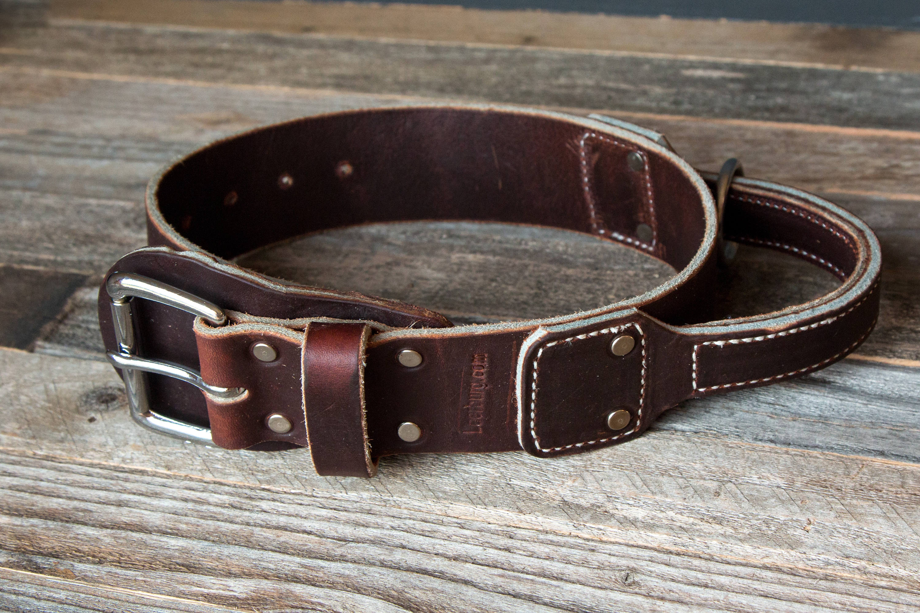 2 Wide Latigo Leather Collar With Handle - Etsy