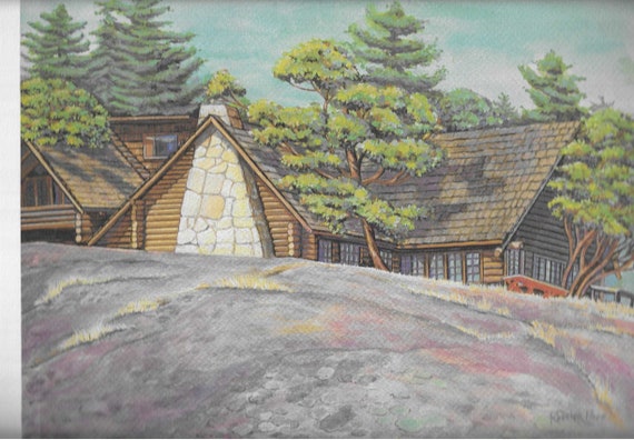 Colored Pencil Lodge Drawings Custom Colored Pencil - Etsy