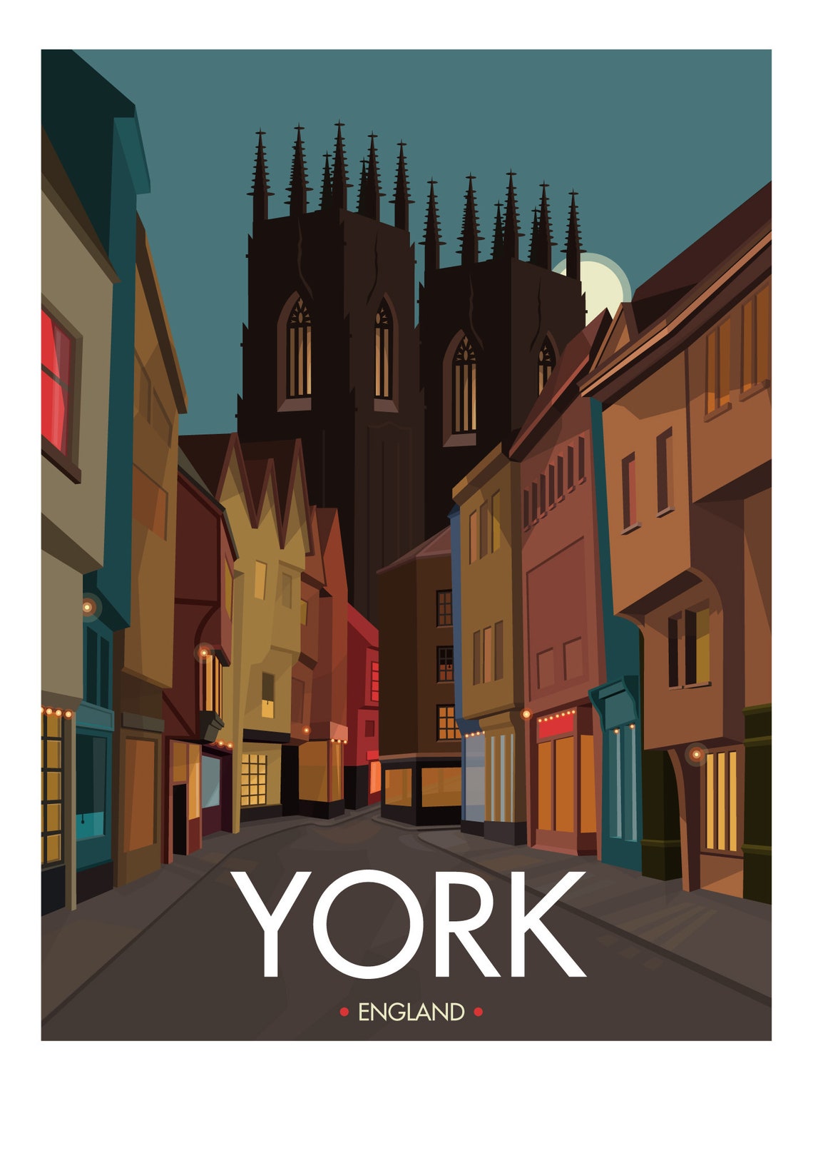 York, England, UK - Signed Travel Poster Print - Etsy UK