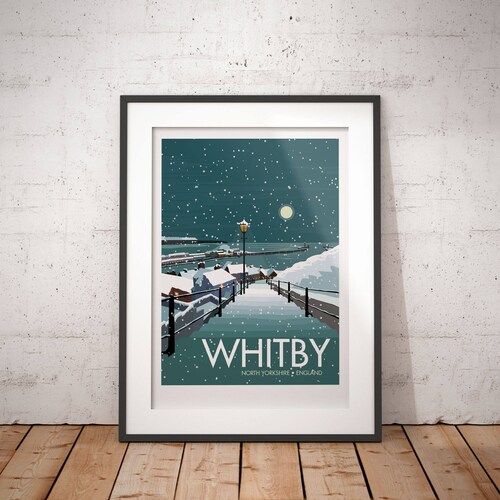Whitby North Yorkshire England UK Signed Travel Poster | Etsy UK