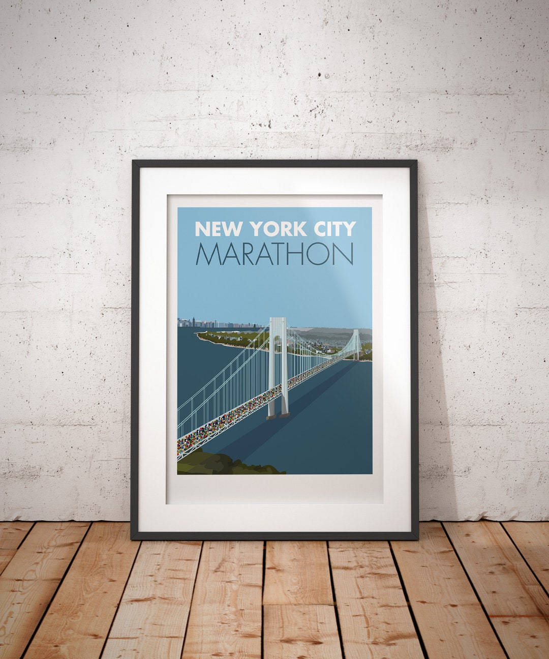 The New York City Marathon, Verrazano-narrows Bridge, NYC, USA - Signed ...