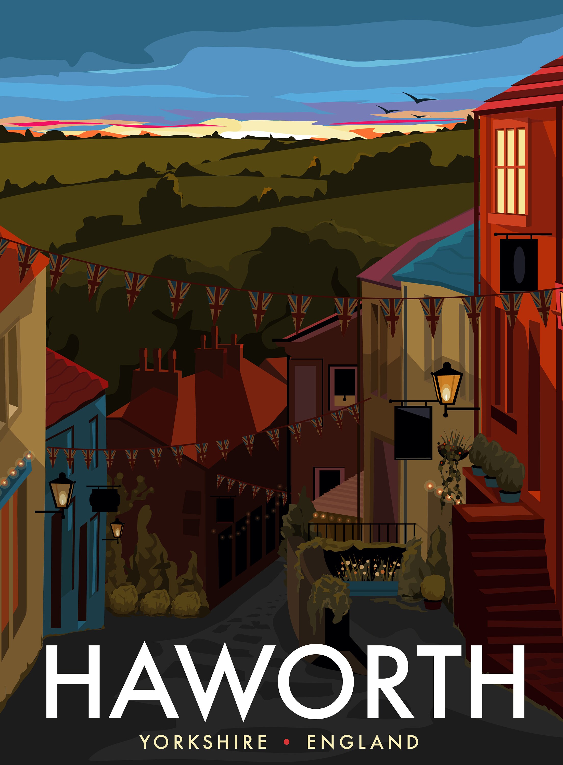 Haworth, Yorkshire, England, UK - Signed Travel Poster Print - Etsy UK