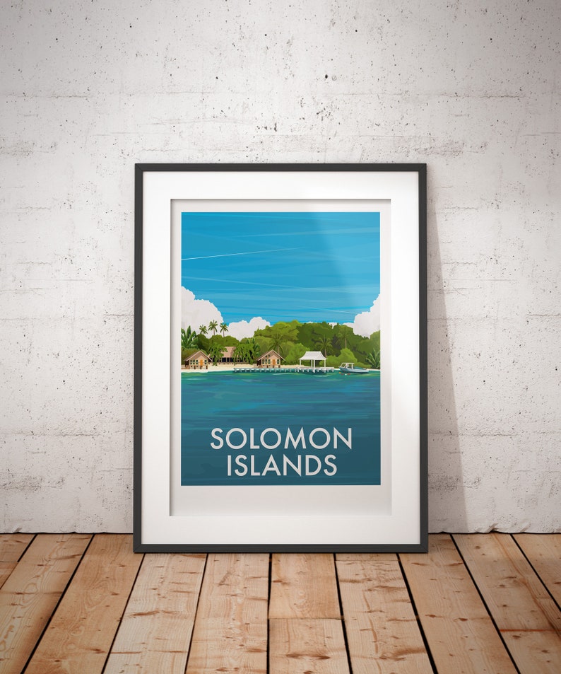 Solomon Islands, Oceania, South Pacific - Signed Travel Poster Print - Etsy