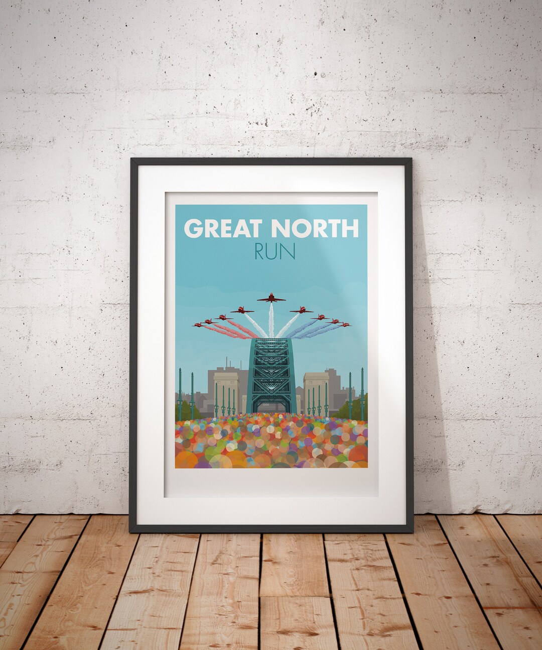 Great North Run, Red Arrows, England, UK - Signed Travel Poster Print ...