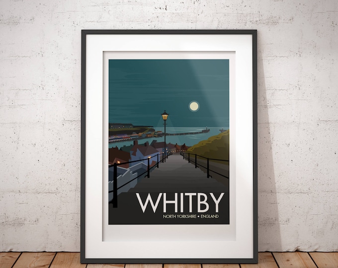 Whitby, North Yorkshire, England, UK Signed Travel Poster Print - Etsy UK