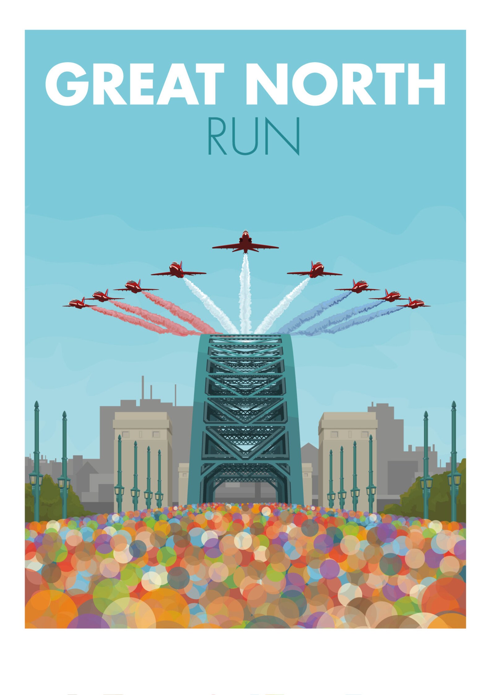Great North Run, Red Arrows, England, UK - Signed Travel Poster Print ...