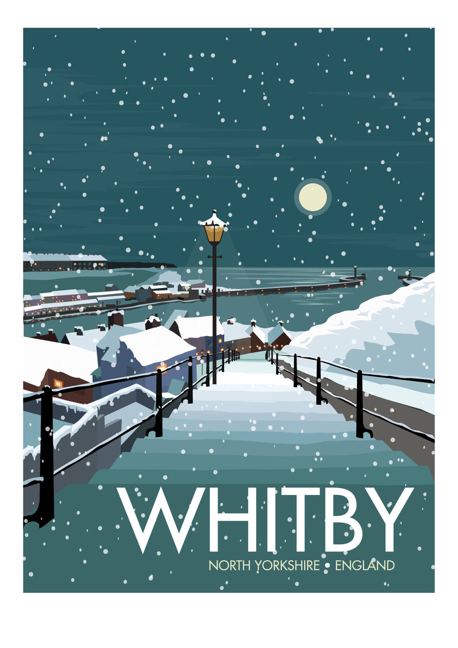 Whitby in Snow North Yorkshire England UK Signed Travel - Etsy