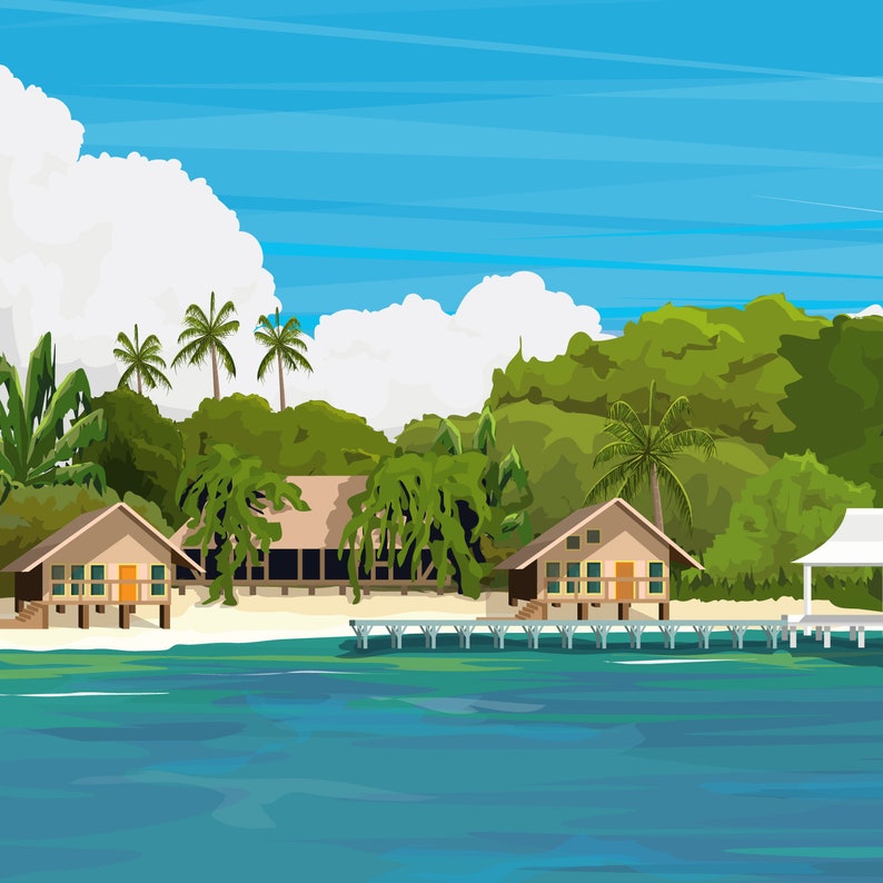 Solomon Islands Oceania South Pacific Signed Travel Poster - Etsy