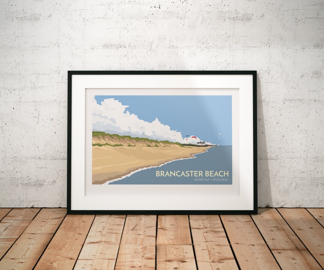 Brancaster Beach, Norfolk, England, UK - Signed Travel Poster Print ...
