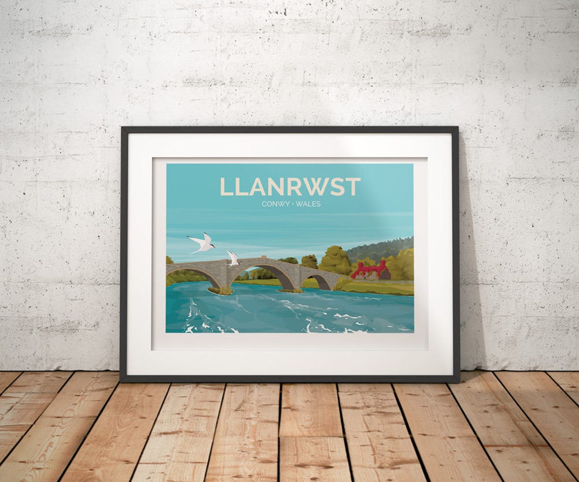 Llanrwst, Cymru/wales, UK - Signed Travel Poster Print - Etsy UK