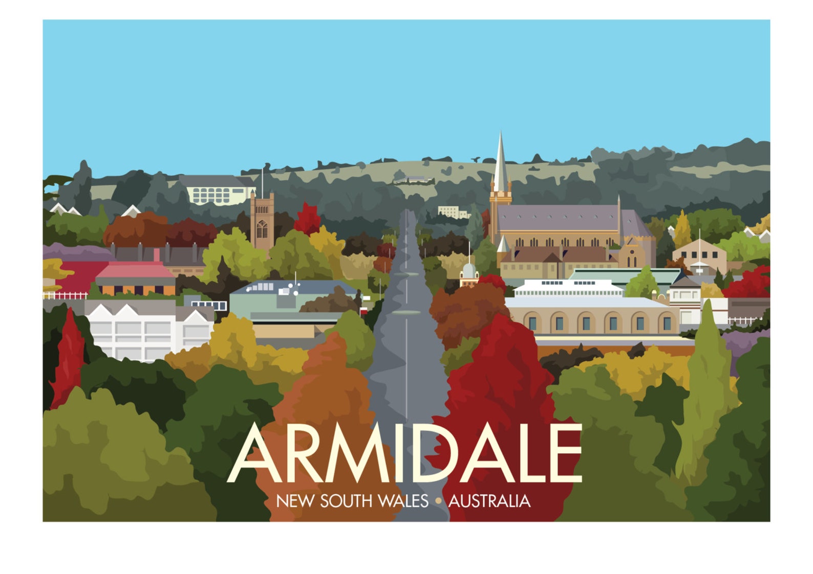 Armidale, New South Wales, Australia - Signed Travel Poster Print - Etsy