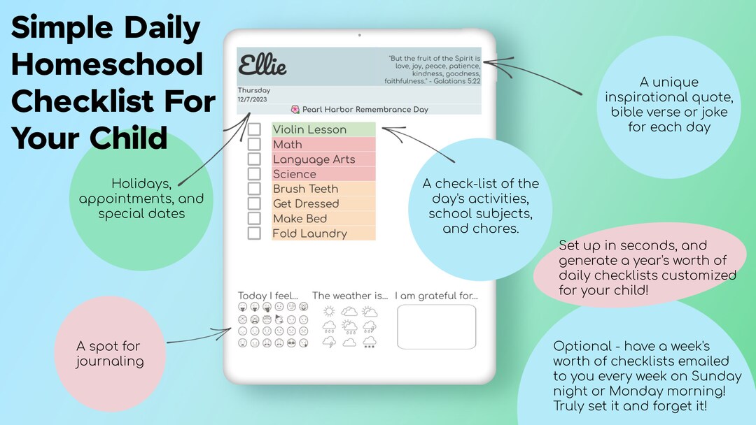 Printable Homeschool Daily Planner - Etsy