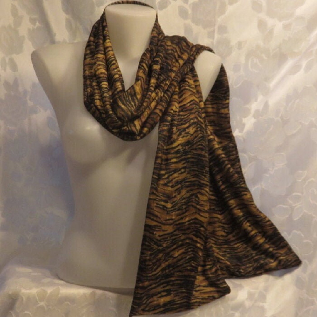 Velvet Tiger Scarf, Velvet Wildcat Scarf, Warm Winter Scarf, Birthday ...