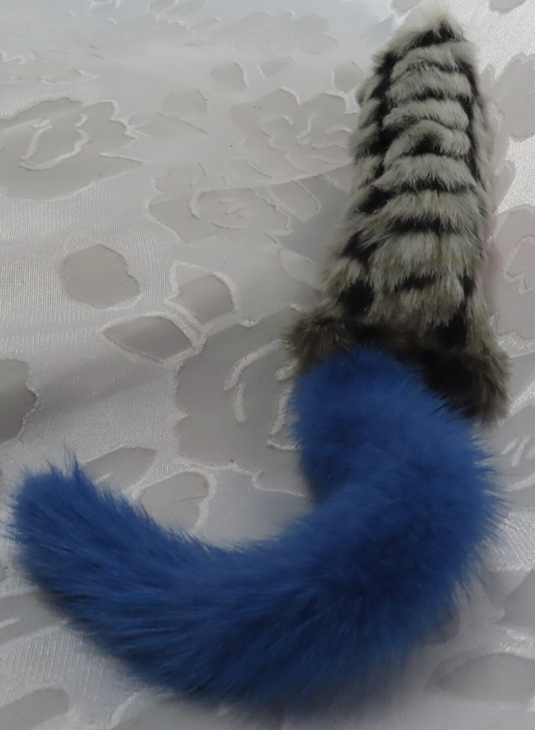 Genuine Mink Tail Catnip Kicker, Blue Mink, Cat Lover Gift, Fuzzy Faux ...