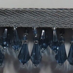 Blue Bead Fringe Glass Bead Trim Under 8 Bucks a Yd When You - Etsy