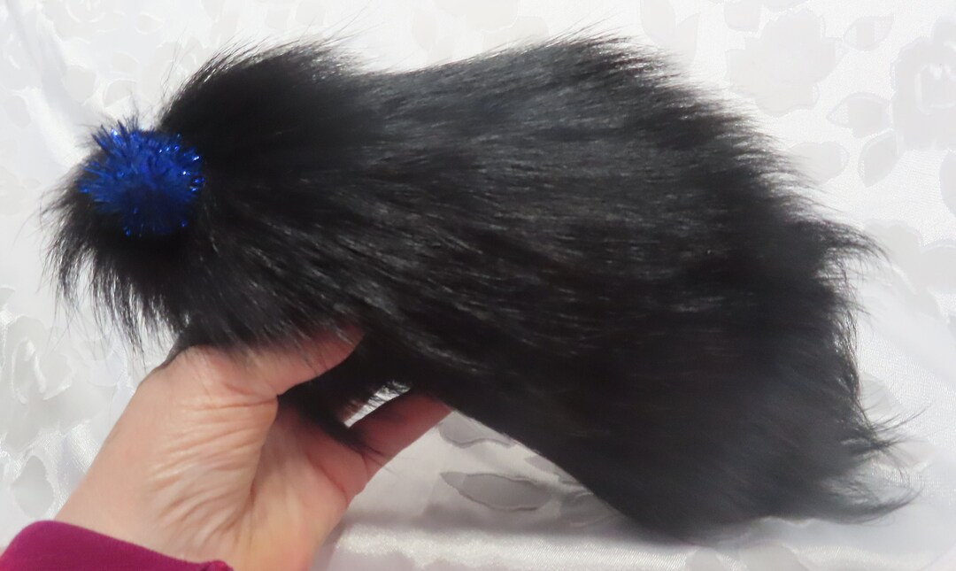 Genuine Fox Tail Cat Toy, Black Fox, Cat Prey Drive Toy, Real Fur - Etsy