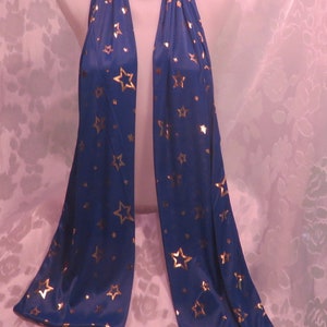 Sparkly Blue Star Scarf, July Fourth Scarf, Gold Stars Scarf, Star ...