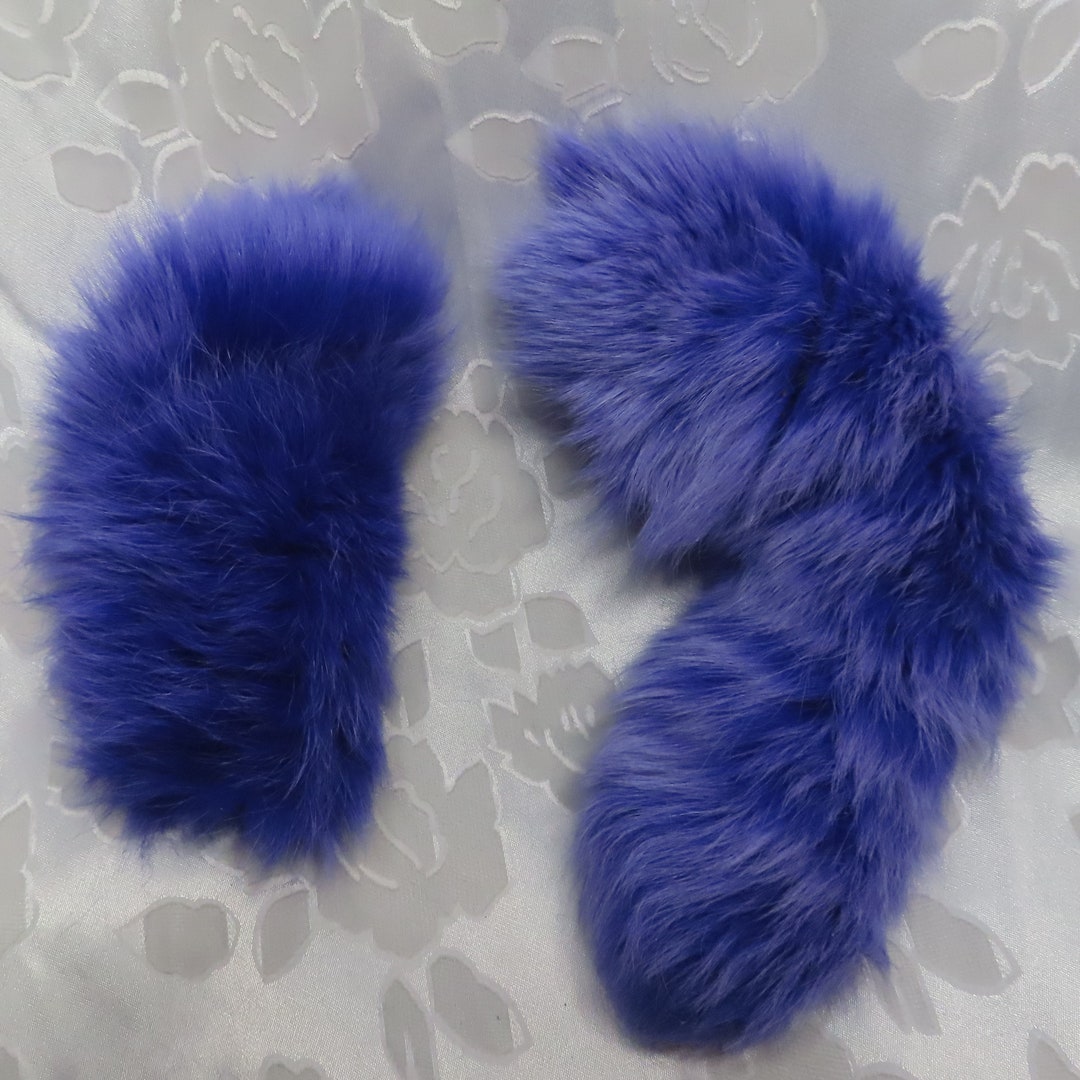 Purple Fox Tail Cat Toy, Cat Prey Drive Toy, Real Fur - Etsy