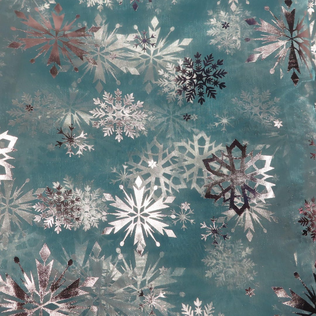 Snowflake Scarf, Sparkly Blue Sheer Snowflake, Silky Shimmery Snowflake ...
