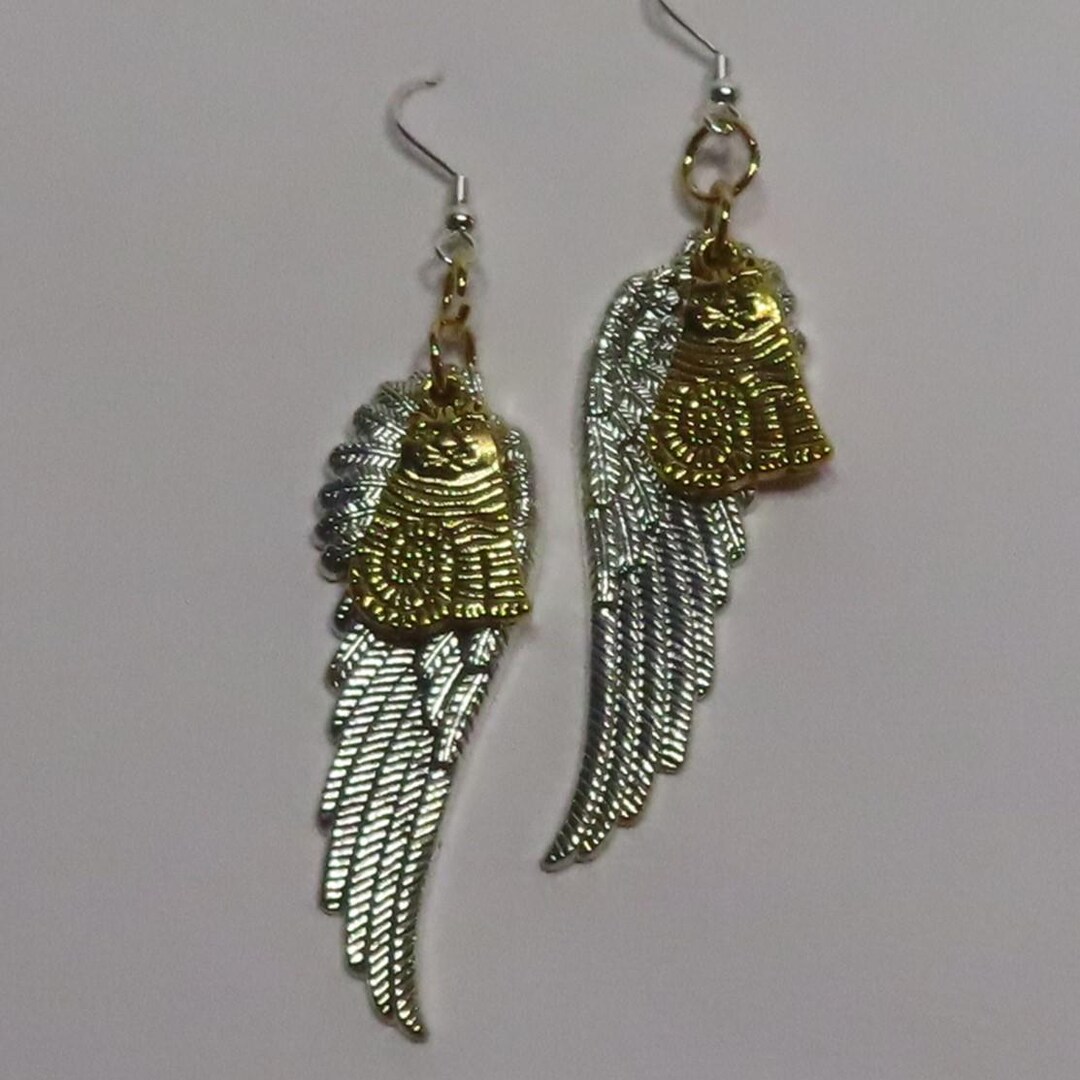 Laurel Burch Shambala Cat Earrings, Angel Wing Cat Jewelry, Cat Lover ...