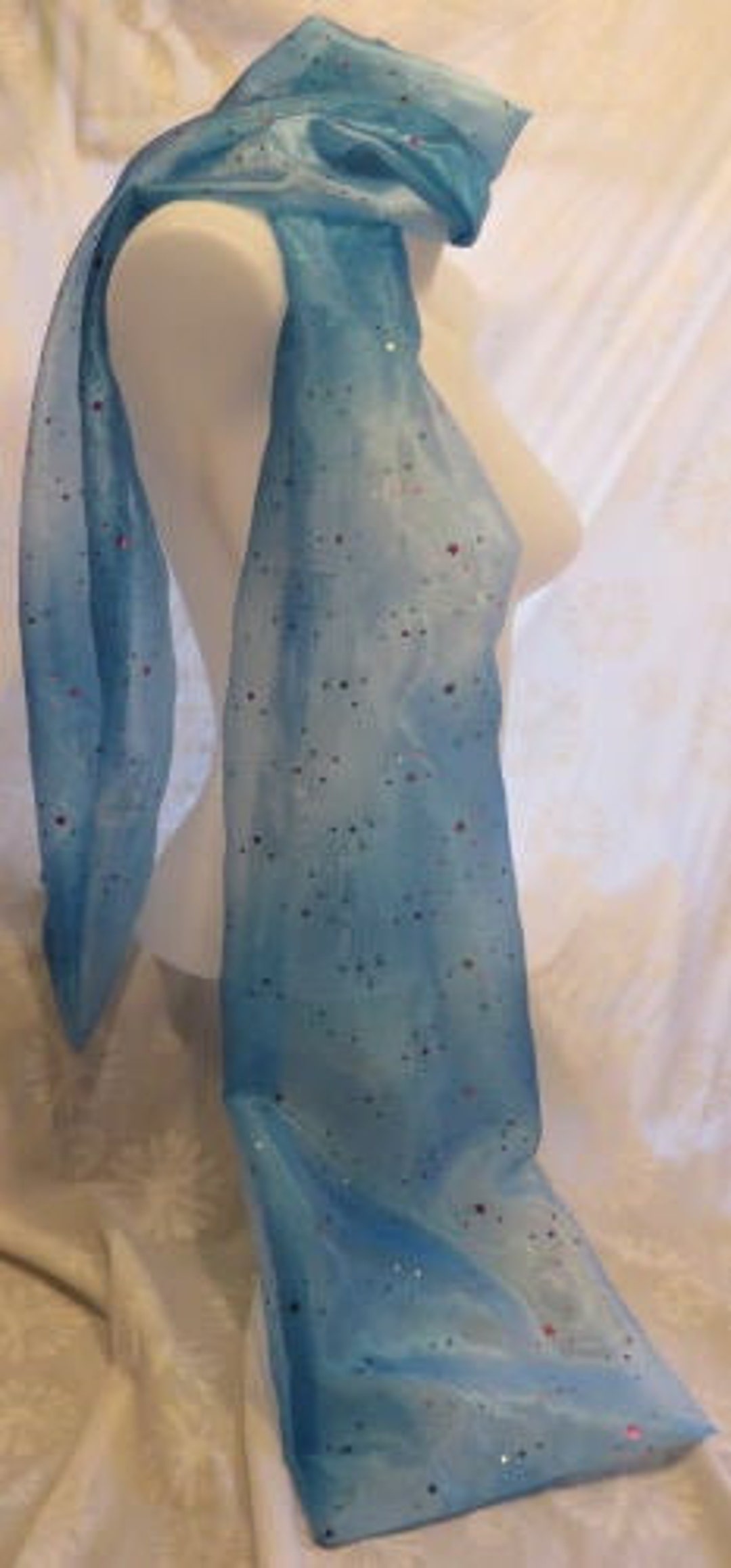 Stars Scarf, Sheer Blue Scarf, Shimmery Scarf, Christmas Gift, Birthday ...