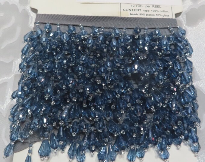 Blue Bead Fringe, Glass Bead Trim, Under 8 Bucks a Yd When You Buy 5 ...