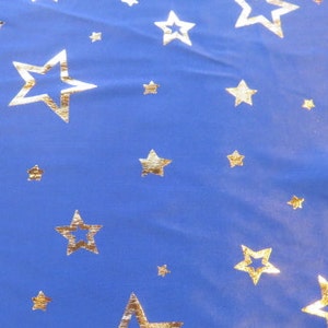 Sparkly Blue Star Scarf, July Fourth Scarf, Gold Stars Scarf, Star ...