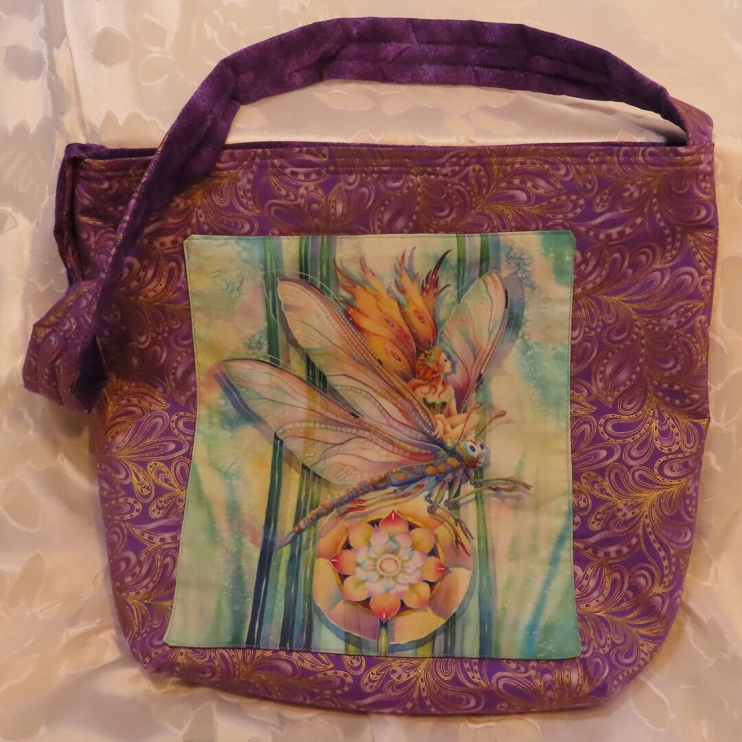 Purple Fairy Crossbody Bag, Dragonfly Handbag, Fantasy Purse, Fairy ...