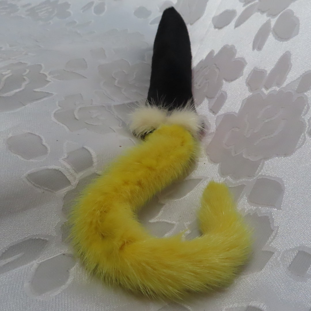 Genuine Mink Tail Catnip Kicker, Burgundy Mink, Cat Lover Gift, Red ...