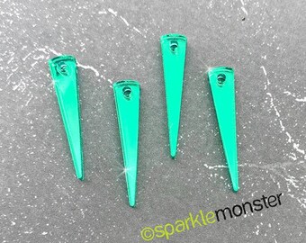 Small Gunmetal Mirror Spikes 4 Pcs, Laser Cut Acrylic, Charms, Glamour ...