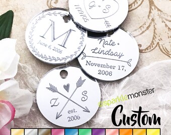 CUSTOM MIRRORED TAGS Circle Laser Cut Acrylic | Etsy