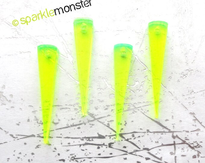 Small Fluorescent Green Spikes 4 Pcs, Transparent Laser Cut Acrylic ...