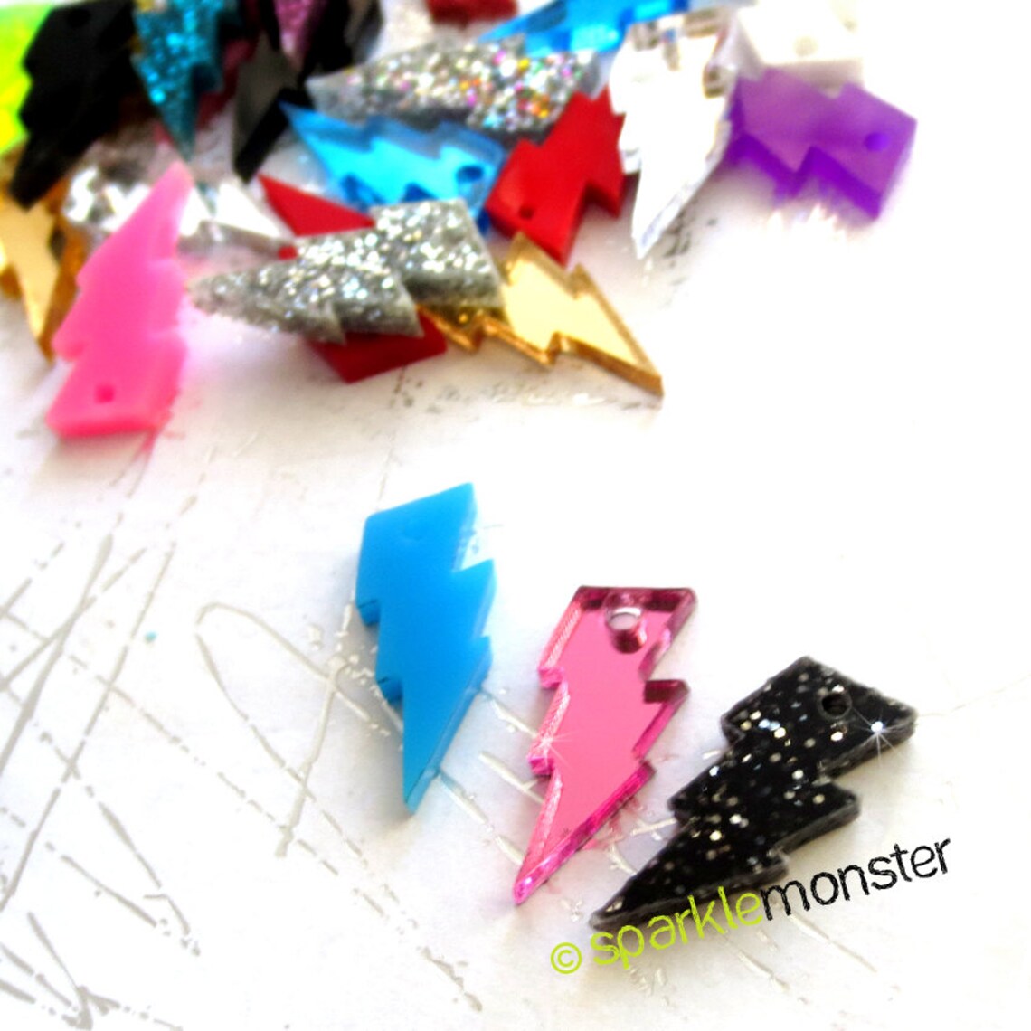 Mini Lightning Bolt Charms or Cabochons 25 Pcs Laser Cut - Etsy