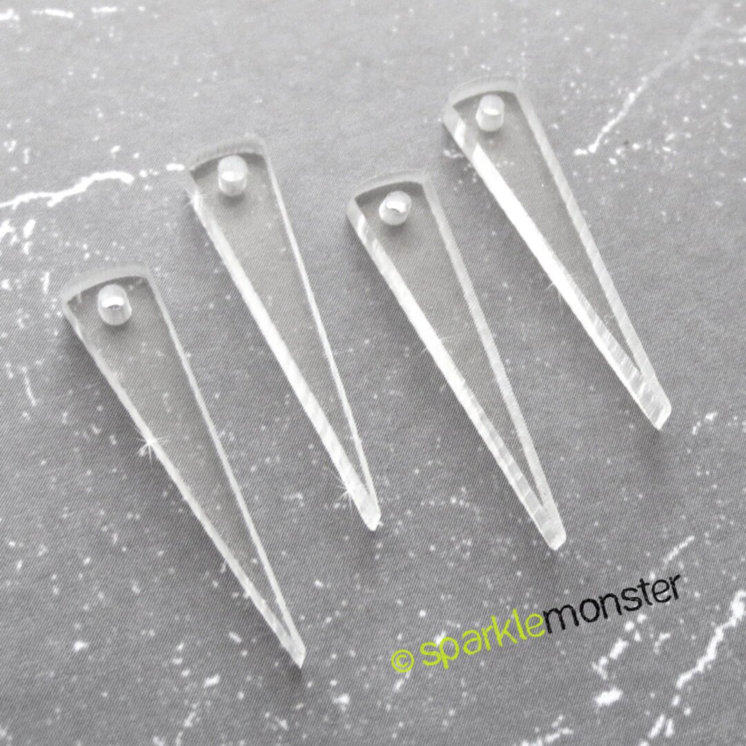 Small Clear Spikes 4 Pcs, Laser Cut Acrylic, Charms, Punk, Dangle - Etsy