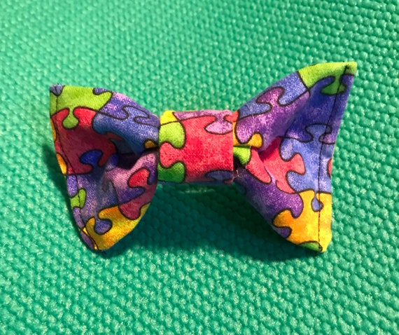 Autism Awareness Puzzle Piece Hair Bow Barrette Autism Puzzle | Etsy